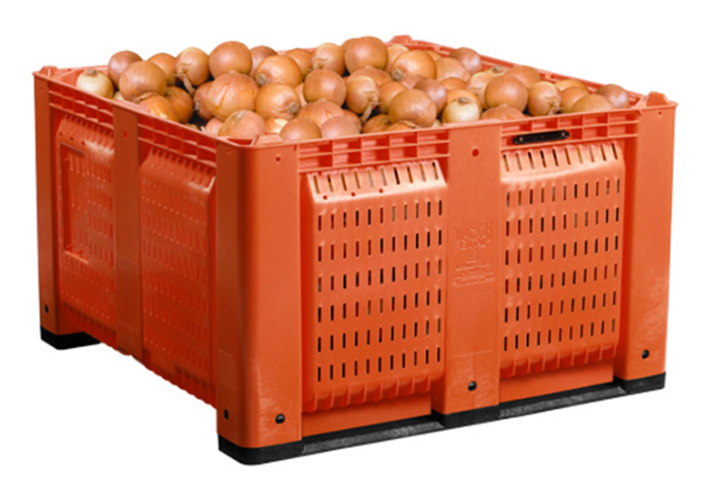 48 x 48 x 28 - Fixed Wall Bulk Container Vented | Reusable Transport ...