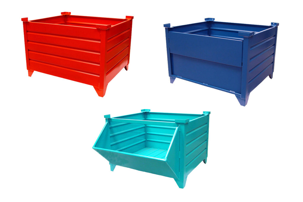 48 x 35 x 18 - Metal Bulk Container Solid Wall | Reusable Transport ...