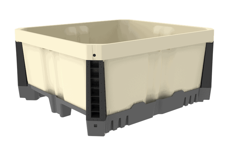 48 x 44 x 23 - Fixed Wall Bulk Agricultural Bin | Reusable Transport Packaging