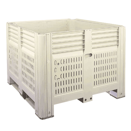 48 x 45 x 35 - Fixed Wall Bulk Container Vented | Reusable Transport ...