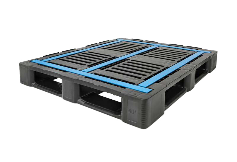 48 x 40 - Rackable Plastic Pallet - Open Deck, 5 Runners