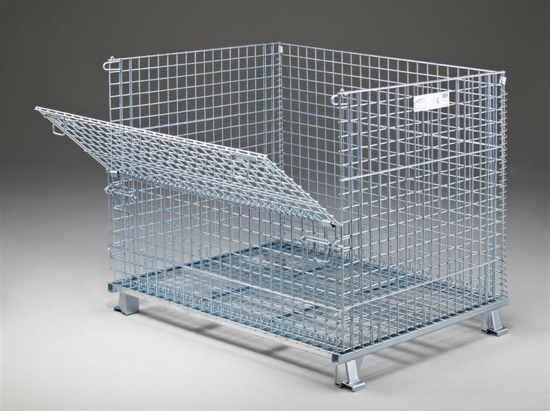 48 x 40 x 36 - Wire Bulk Container with 1/2 Drop Door | Reusable ...