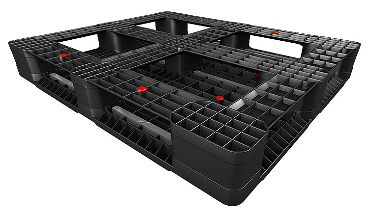 48 x 40 - Rackable Plastic Pallet - 6 Runners, Open Deck | Reusable ...