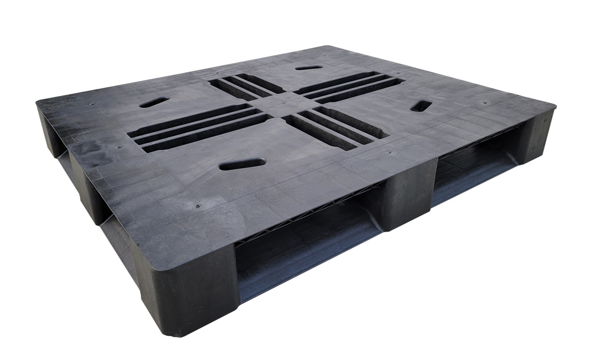 48 x 40 - Rackable Plastic Pallets - 6 Runners, Open Deck