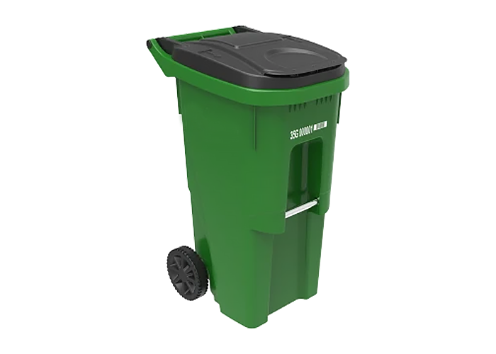 19 x 24 x 38 - Rolling Waste Collection Bin - 35 Gallon