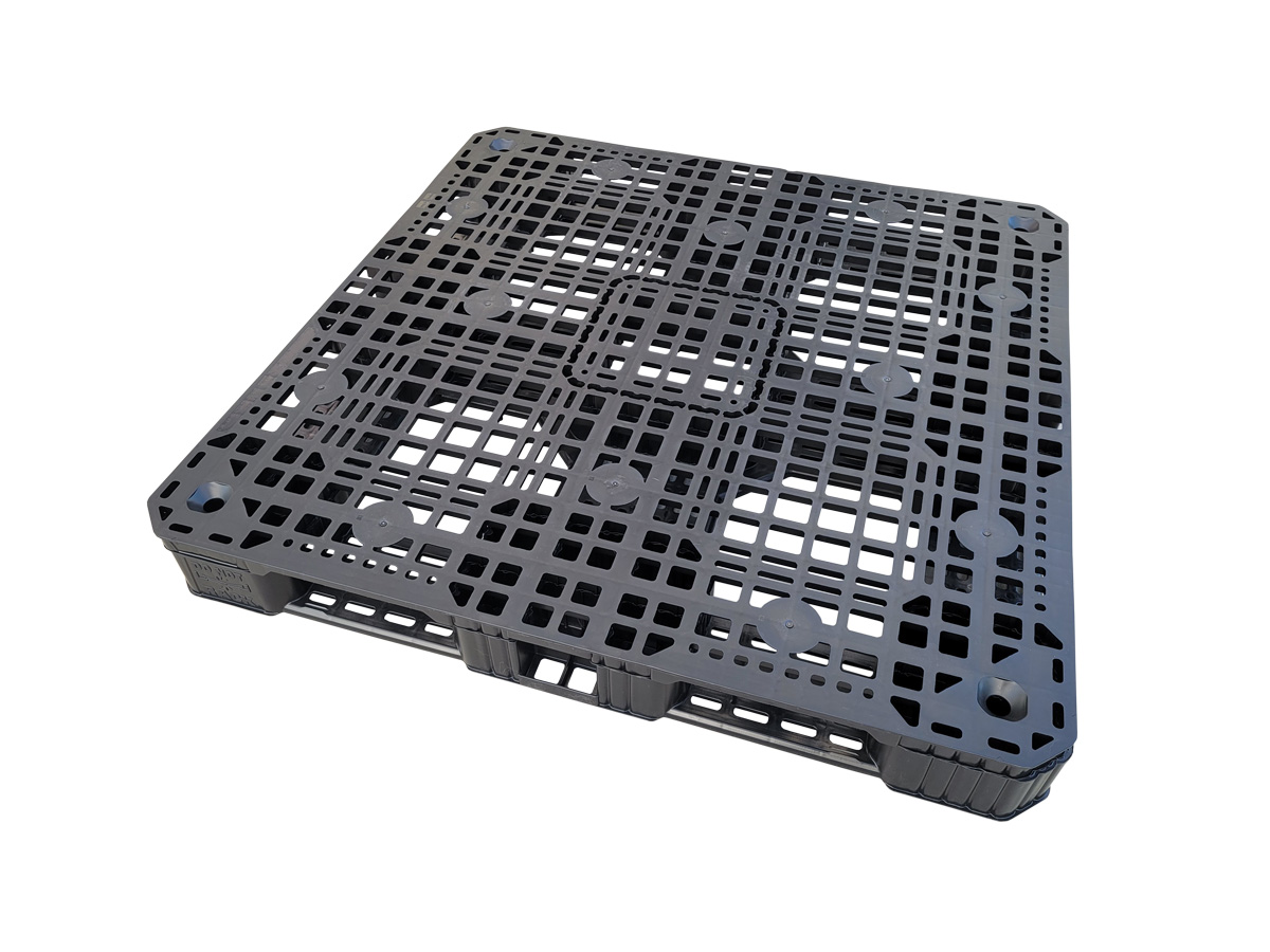 45 x 45 - Stackable Plastic Pallets - Open Deck, 6 Runners