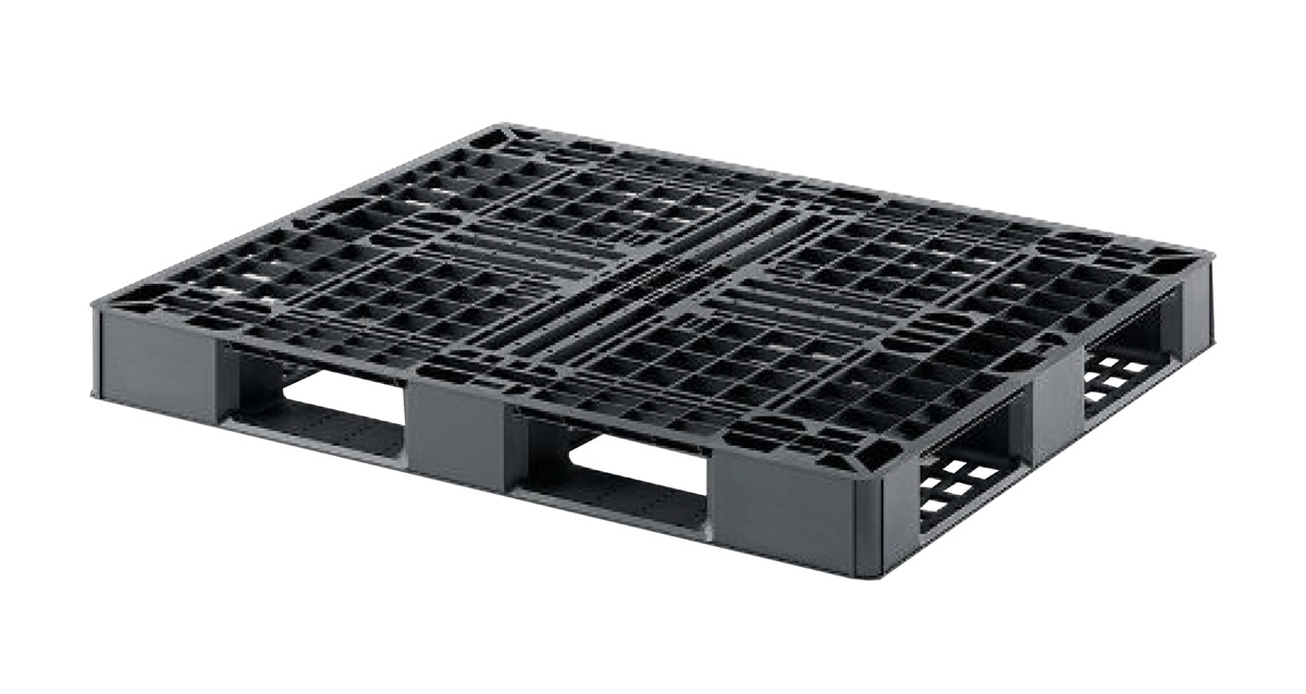 48 x 40 - Stackable Plastic Pallet - 6 Runners, Open Deck